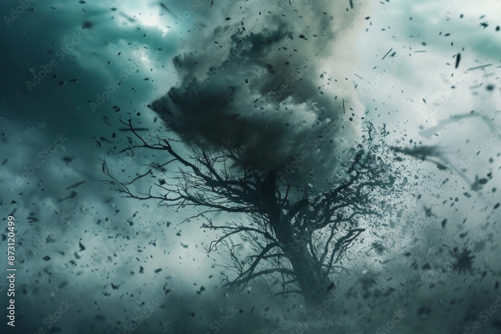 The tornado's rampage during the heavy storm caused high-speed branches ...