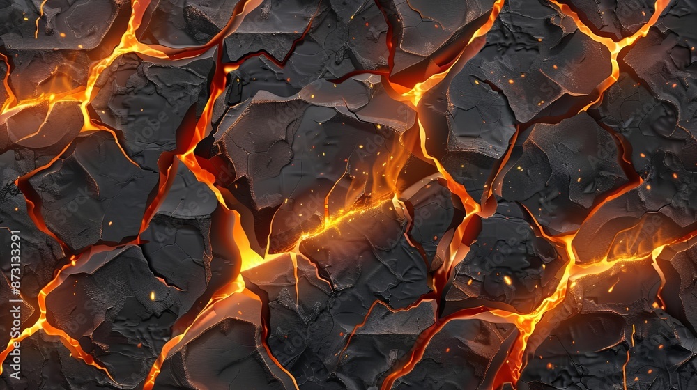 Hot magma breaks and swirls as the earthquake-prone ground cracks with ...