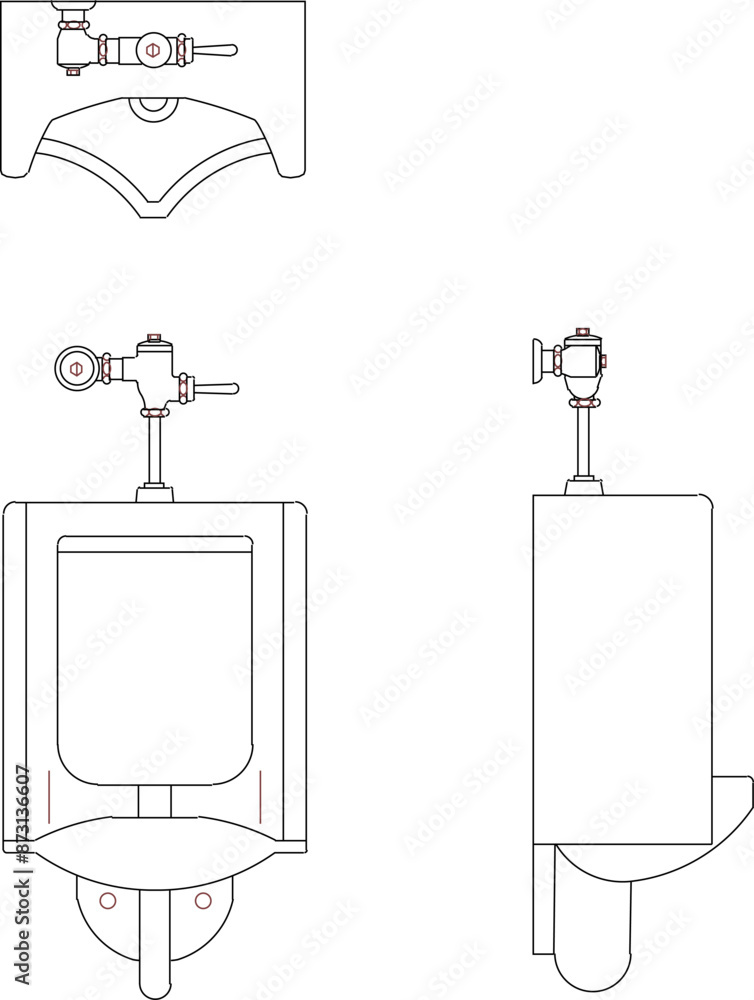 Vector silhouette illustration sketch drawing design detail Sanitary ...