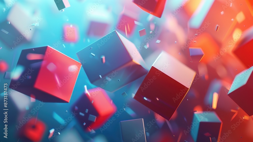 A geometric animation featuring various 3D shapes in motion, seamlessly ...