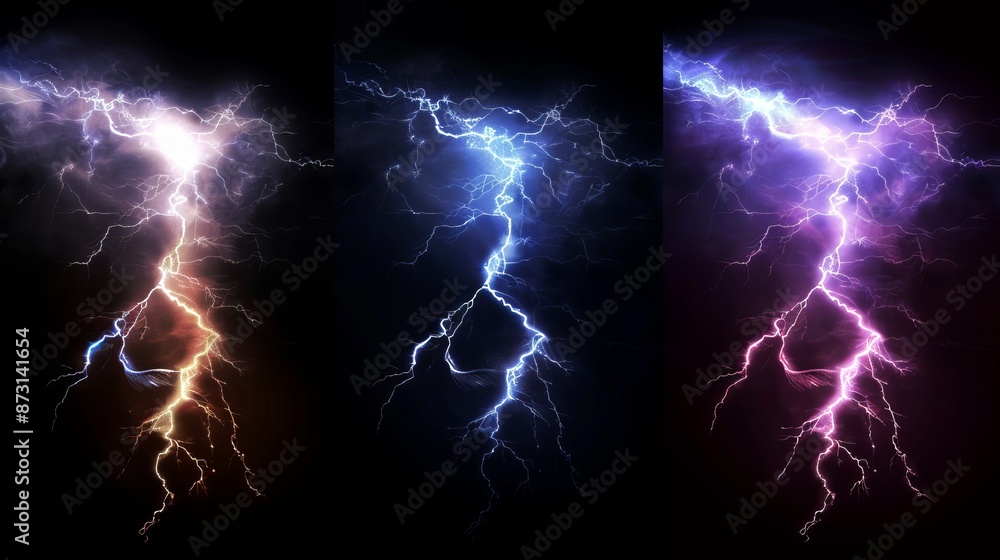 Overlays of lightning. Overlays of thunder. Background of lightning ...