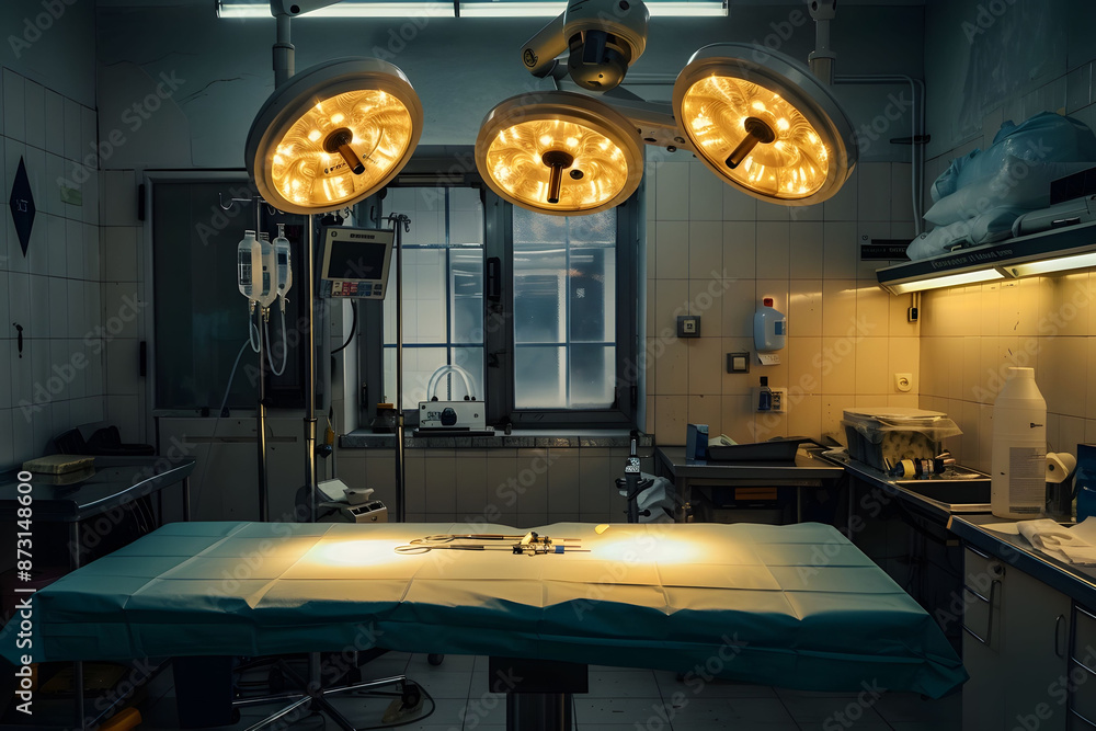 Hospital Scenes with Essential Medical Devices. Advanced Healthcare ...