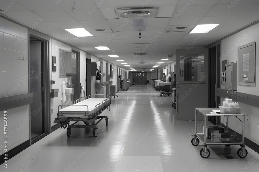 Hospital Scenes with Essential Medical Devices. Advanced Healthcare ...