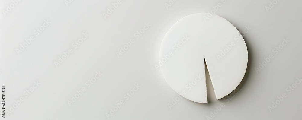 Minimalistic white pie chart with distinct segments displayed on a ...