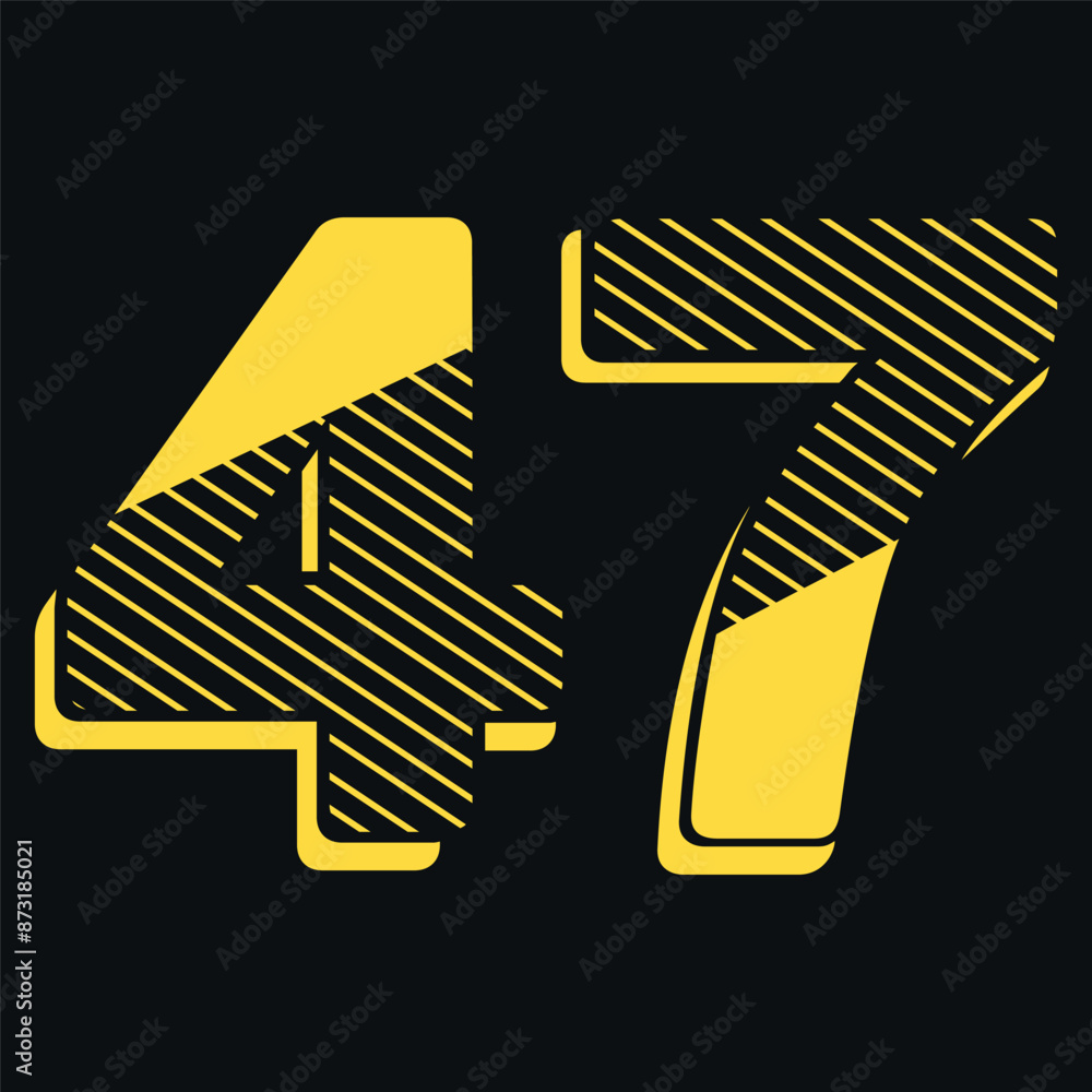 47 Classic Vintage Sport Jersey Uniform numbers in black with a black ...
