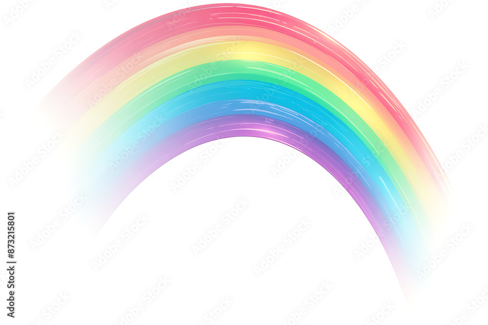 Cartoon rainbow rendered on a white background, featuring bright and ...