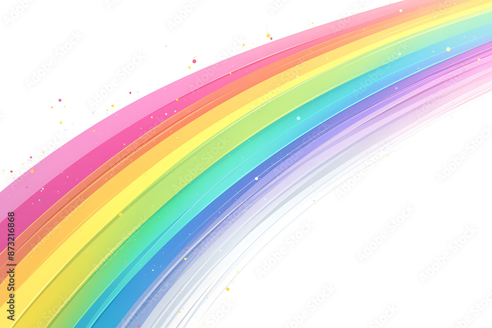 Cartoon rainbow rendered on a white background, featuring bright and ...