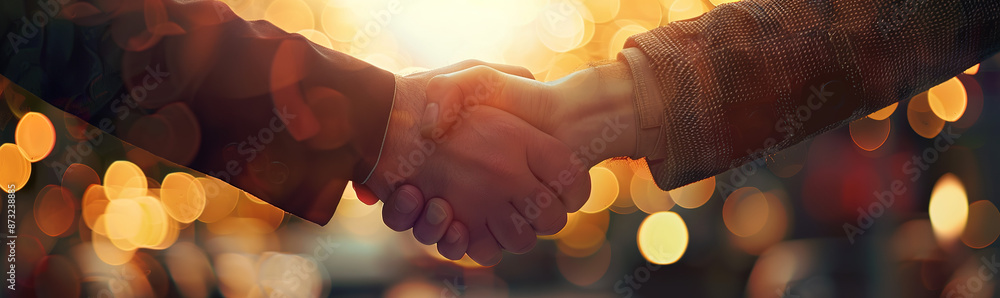 Sunny Business Handshake: A Cinematic Close-up for Professional Banner ...