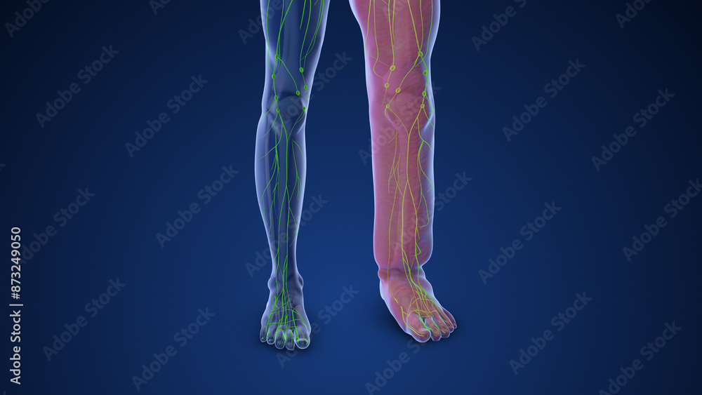 Medical animation depicting limb lymphedema Stock Illustration | Adobe ...