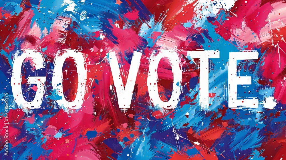 voting campaign poster with "GO VOTE" in a background featuring red and ...