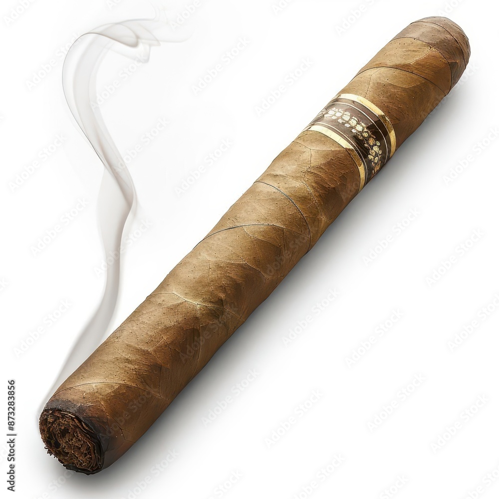cigar with a cigar stick and smoke coming out of it Stock Illustration ...