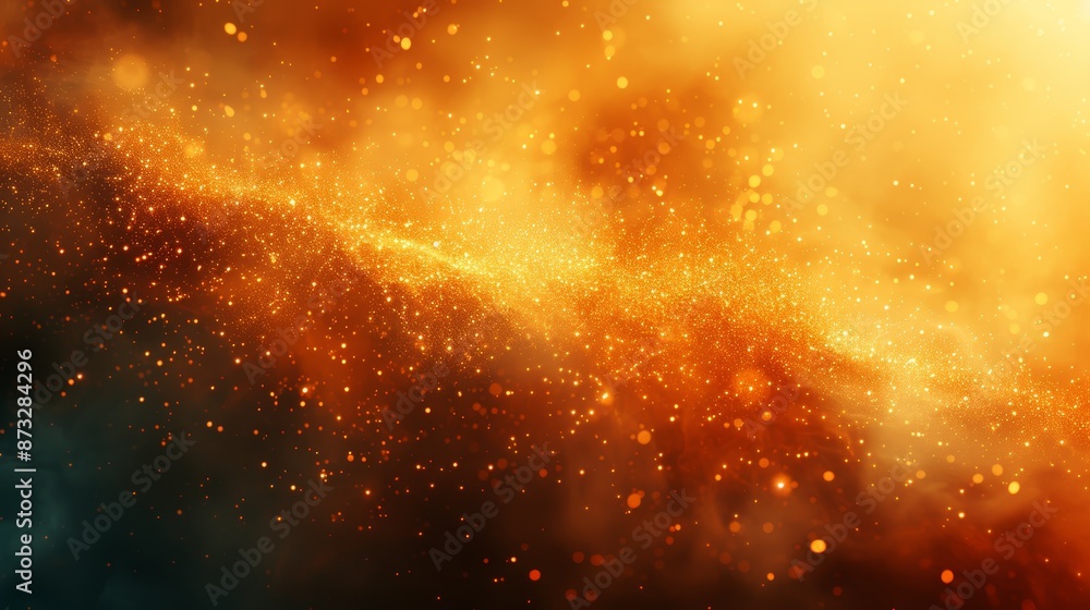 Vibrant Explosion Of Orange And Yellow Particles Creating A Dynamic Fiery Abstract Background