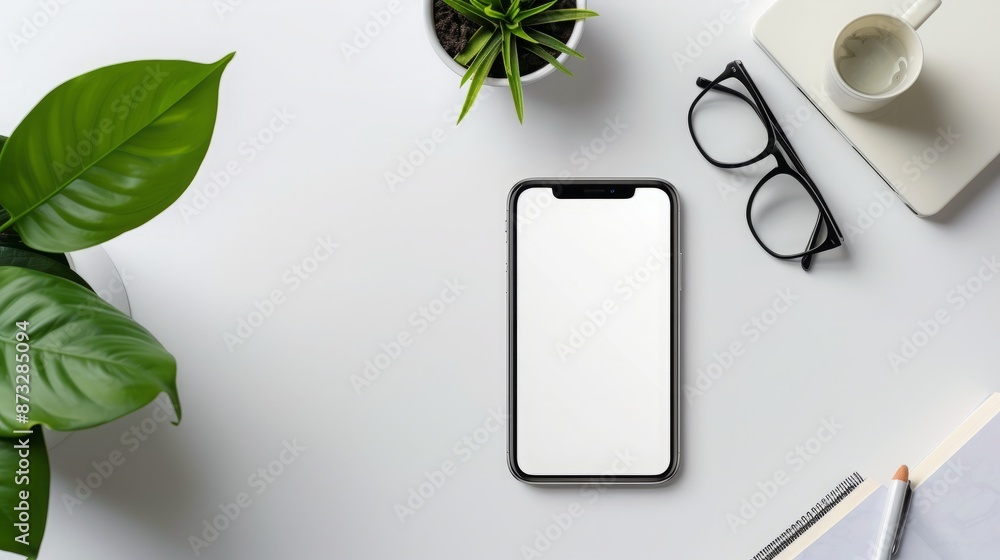 Blank smartphone screen template for gaming and social media app ...