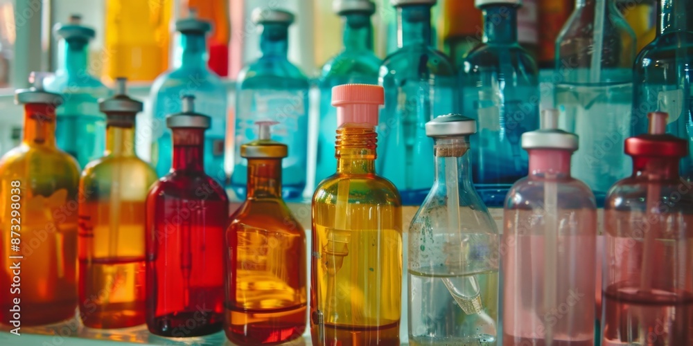 Medical Scene with Syringe and Medicine Bottle, Health Medication ...