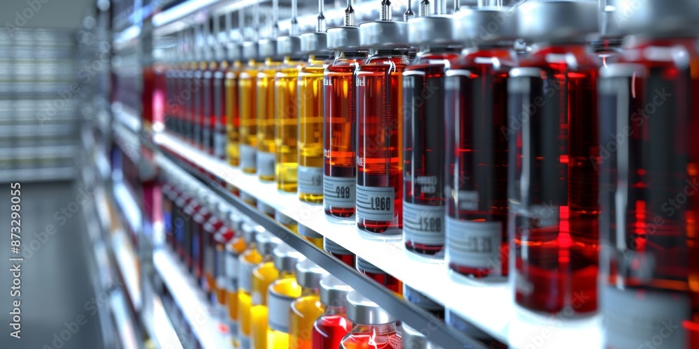 Medical Scene with Syringe and Medicine Bottle, Health Medication ...