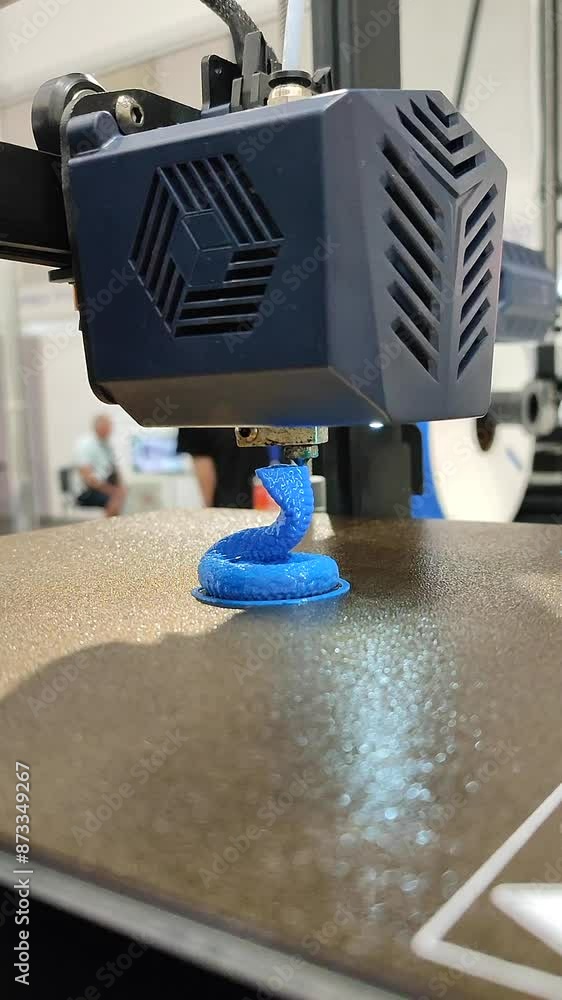 Process of printing object on 3D printer from molten plastic. 3D ...