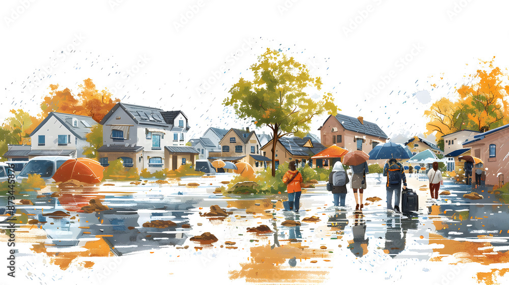 evacuation scene during hurricane highlighting importance of safety ...