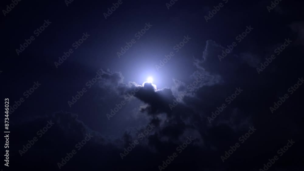 Mesmerizing time lapse video of night sky with moon and clouds drifting ...