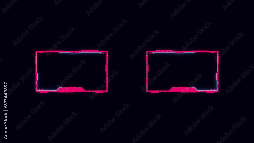 Looped light frame for game streaming video on a transparent background ...