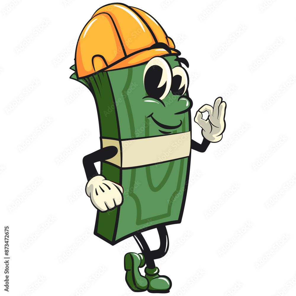 character of a bundle of cash money cartoon vector isolated clip art ...