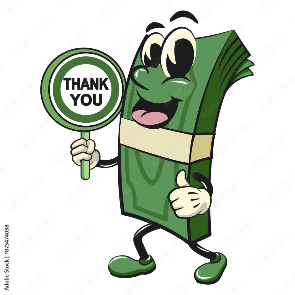 character of a bundle of cash money cartoon vector isolated clip art ...