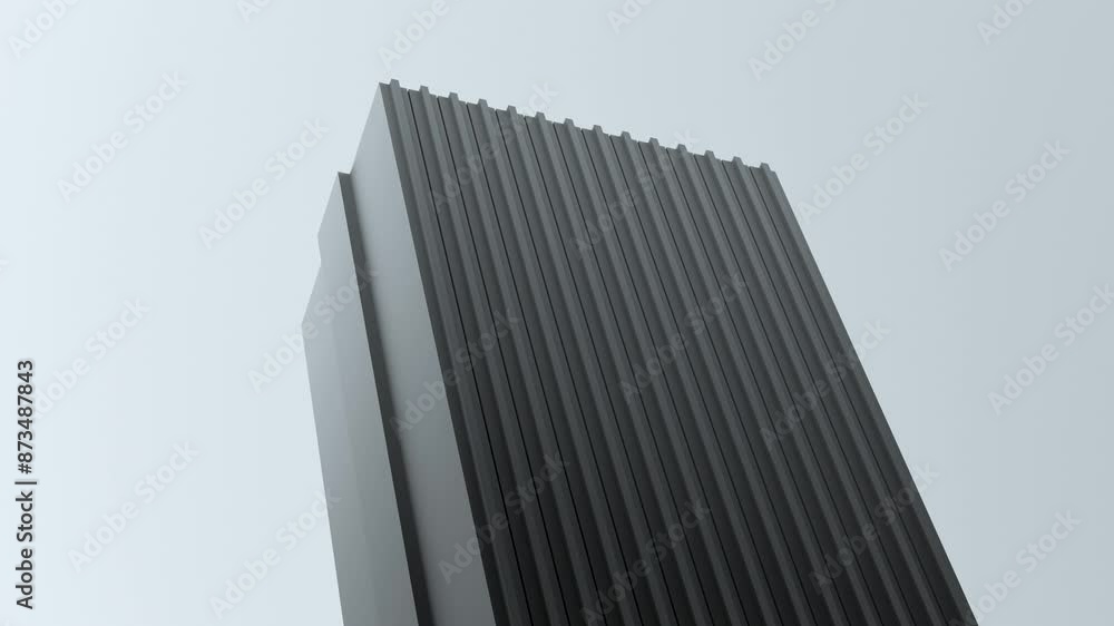 Futuristic building, a minimalist house. Sci-Fi gloomy, dark concrete ...