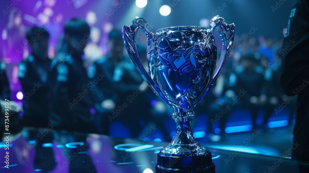 A gleaming silver trophy stands tall, a testament to the hard work and ...