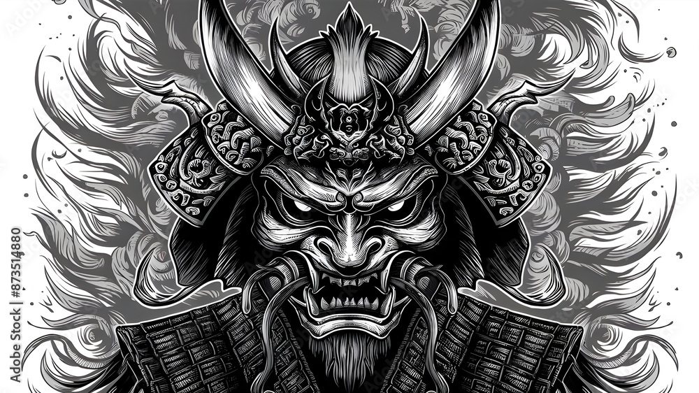Japanese art on Behance, demon samurai, demon samurai warrior, clean ...