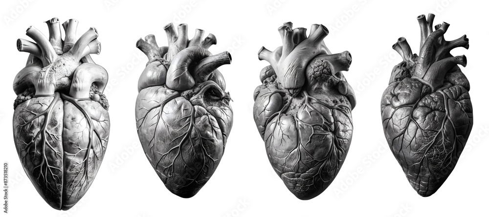 Real black and white human heart isolated on transparent background PNG ...