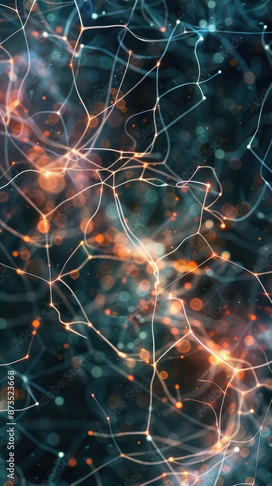 Neural networks with bright data streams illustrating AI insights ...