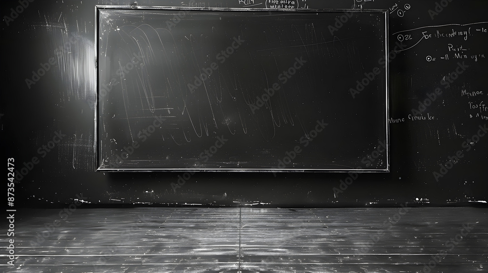 blank real black chalkboard background texture in college setting for ...