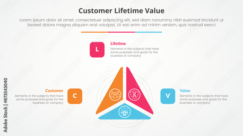 clv customer lifetime value infographic concept for slide presentation ...