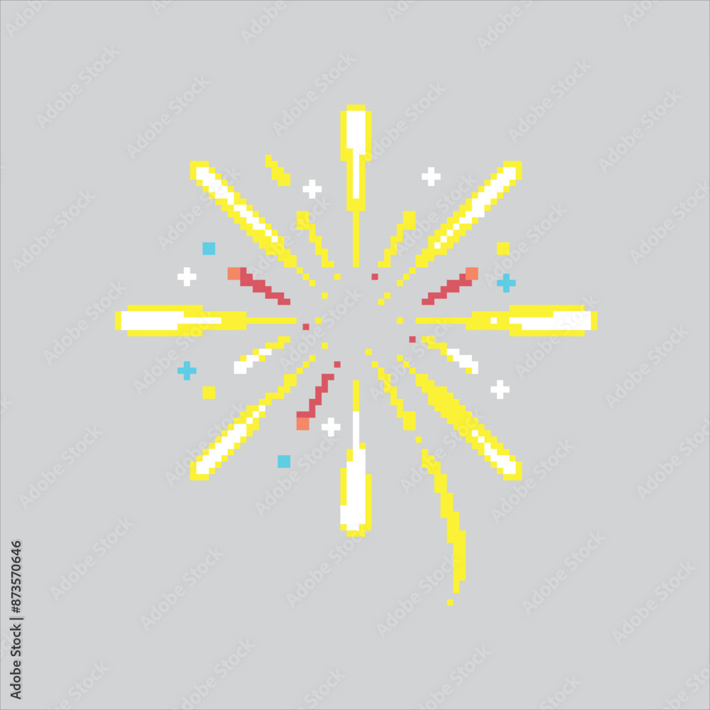 Pixel art illustration Fireworks. Pixelated Carnival Fireworks ...