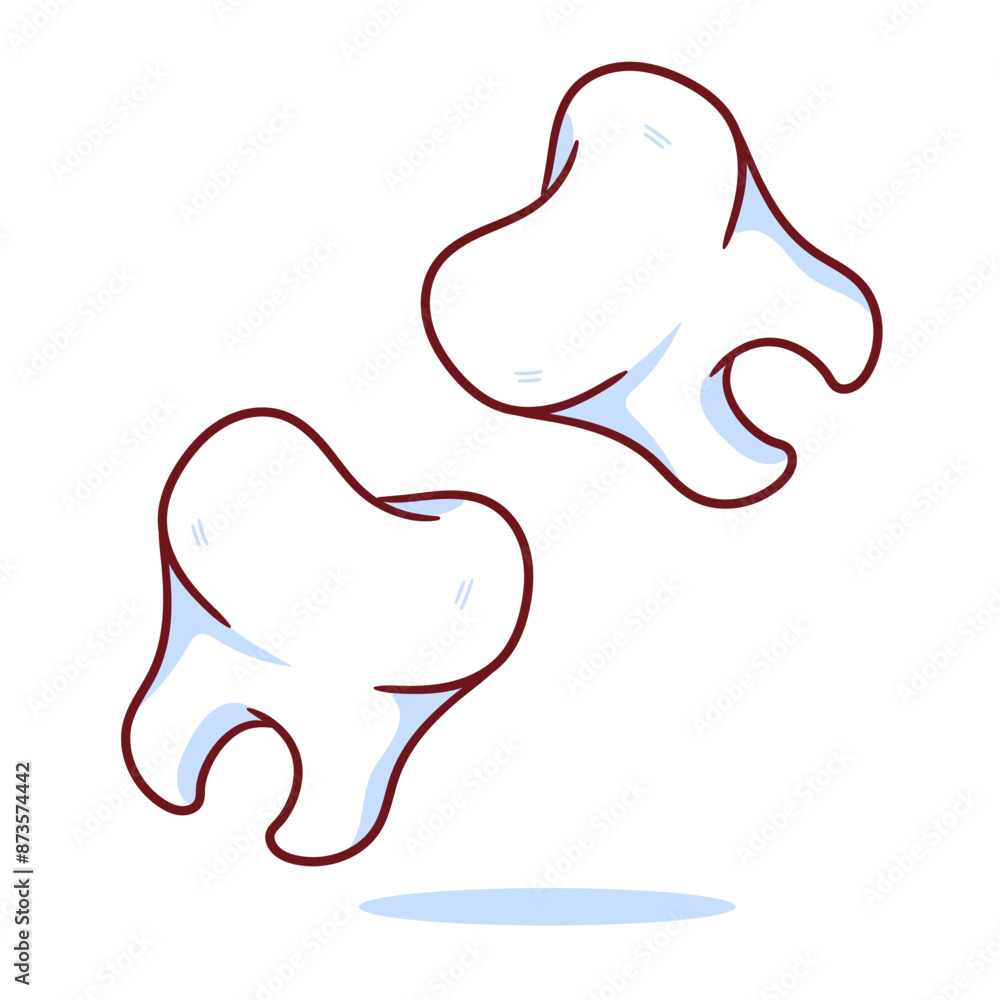 Cute Floating Tooth Cartoon Vector Character. Education Human Organ ...