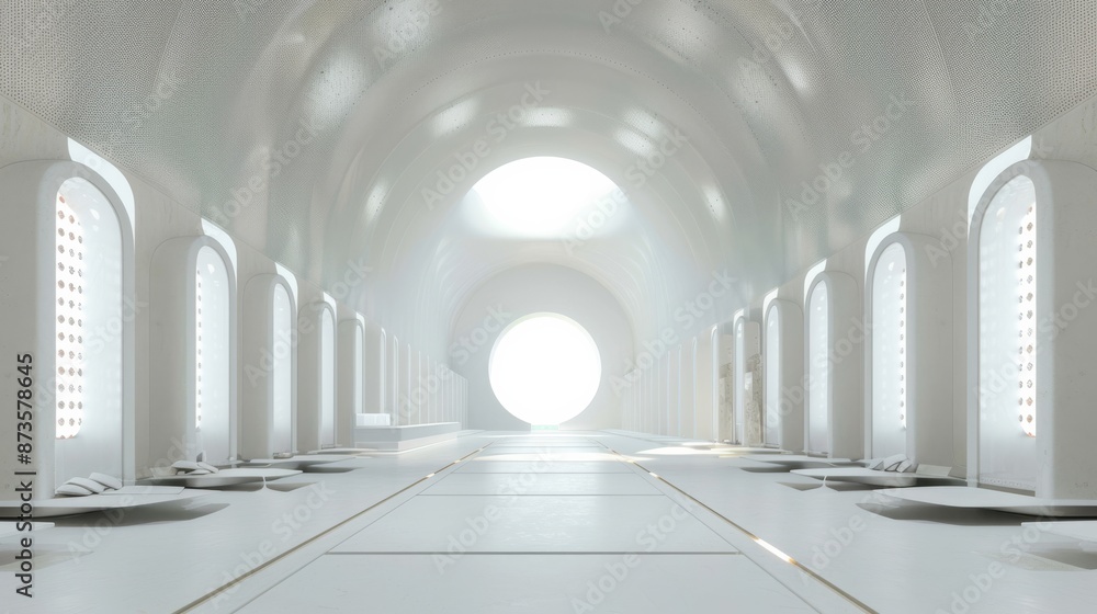 A futuristic temple where ancient traditions meet advanced technology ...