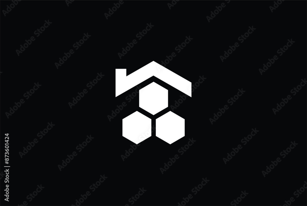 chemical lab iconic abstract logo icon symbol ,hexagon atoms combined ...
