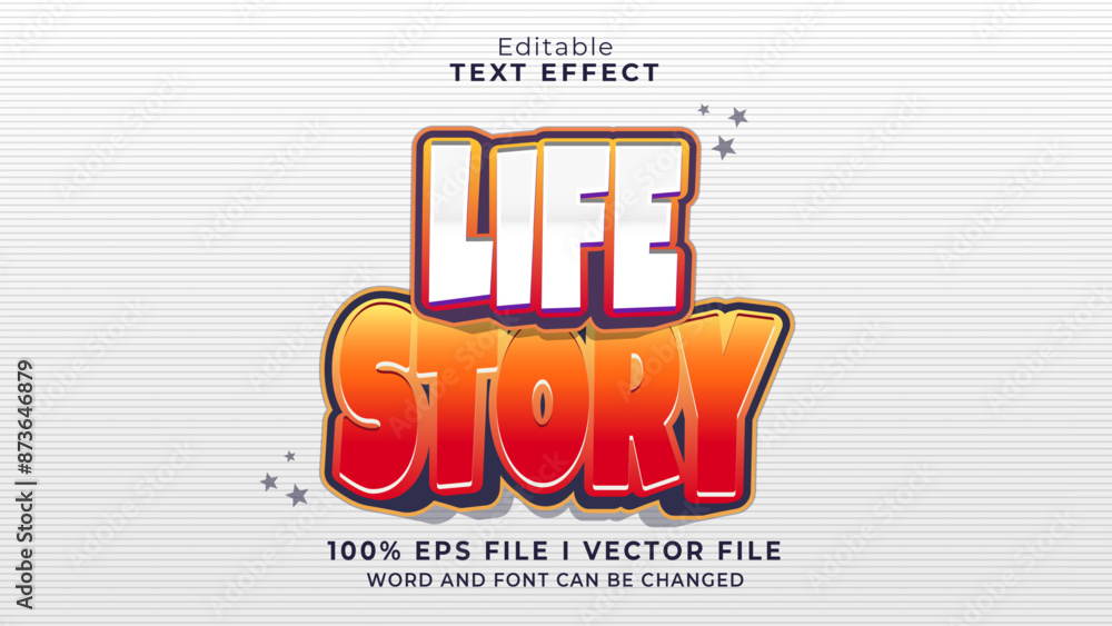 editable life story text effect.typhography logo Stock Vector | Adobe Stock