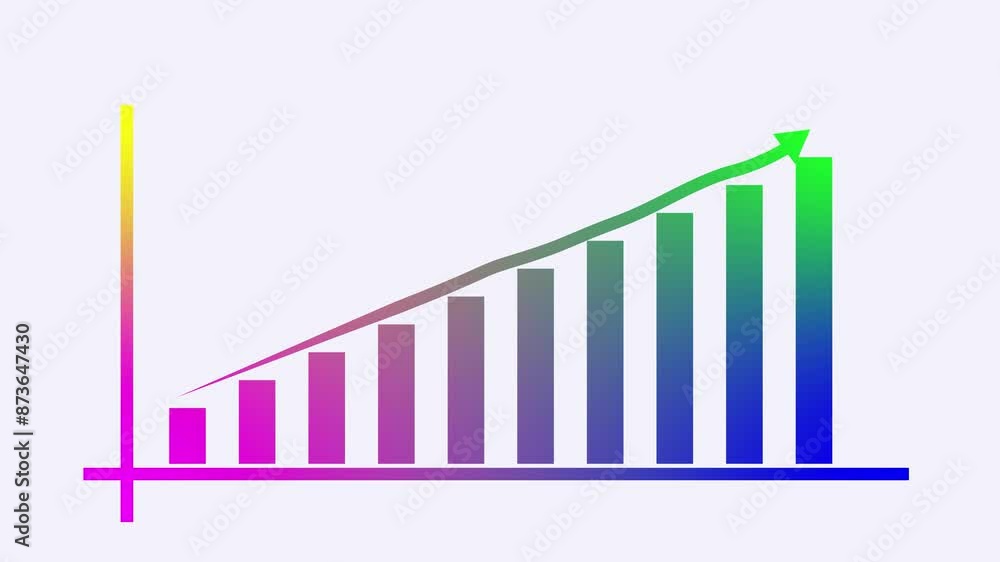 Stock market abstract finance background with motion graph, chart bars ...