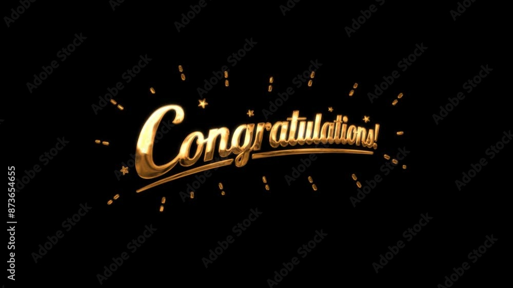 Congratulations Animation In Golden Color On Transparent Background 4K ...