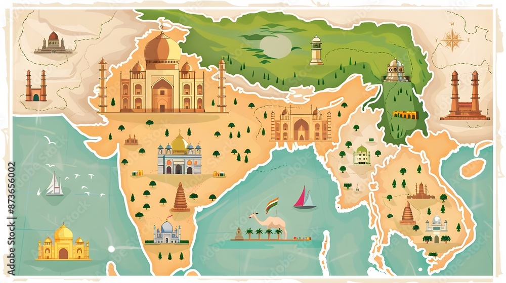 map of India monuments heritage sites landmarks and tours and travel ...