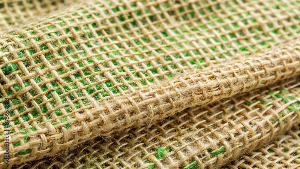 Detailed texture of eco-friendly bioplastic fabric with visible fibers ...