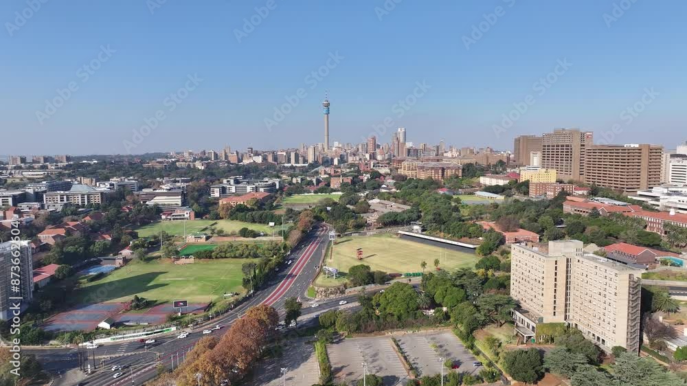 Johannesburg Skyline At Johannesburg In Gauteng South Africa. High Rise ...