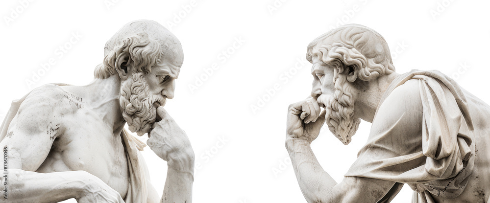 marble statue philosophers isolated on transparent background Stock ...
