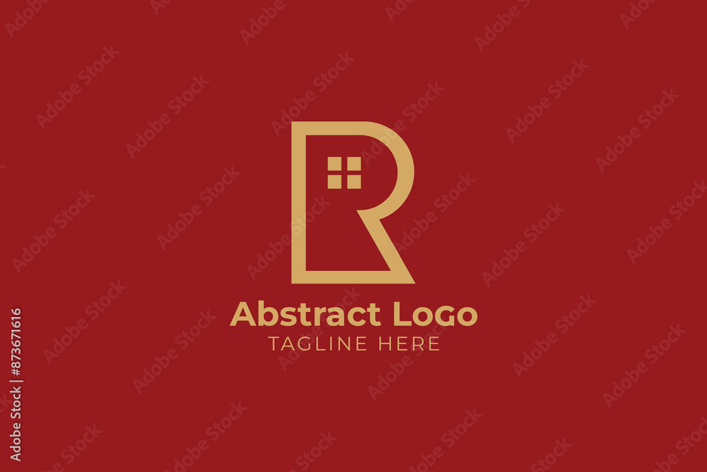 initial letter R home icon construction company modern real estate ...