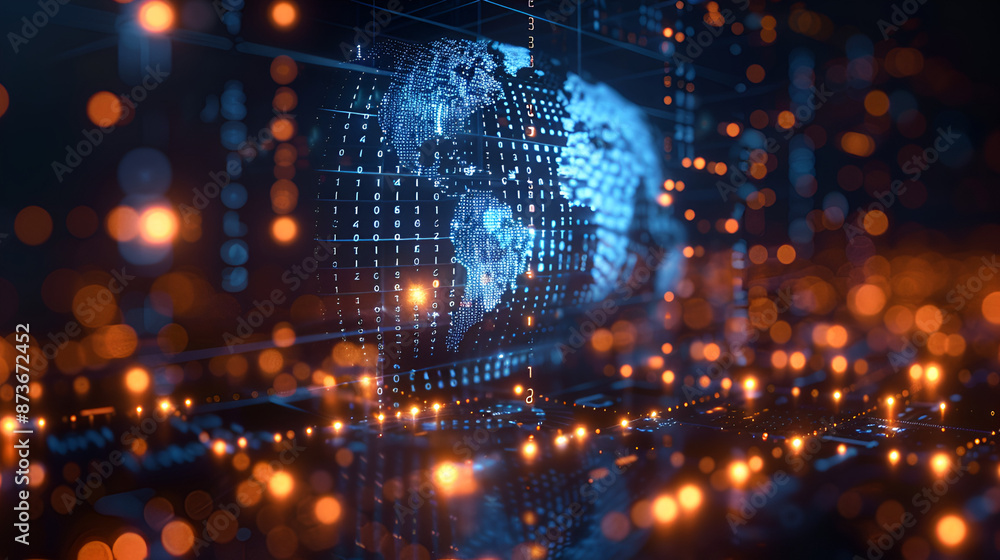 Free vector big data circular colorful visualization.visual data complexity, Global Connectivity ...