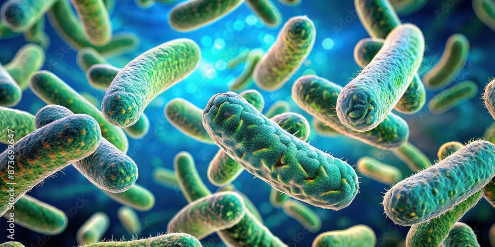 E. Coli bacteria cells under the microscope, E. Coli, bacteria ...