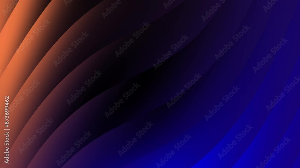 dark orange gradient background with curved lines in shades of blue and ...