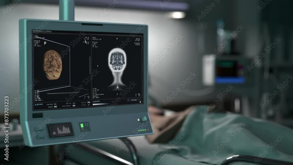 Performing skull analysis procedure on the patient at the medical ...