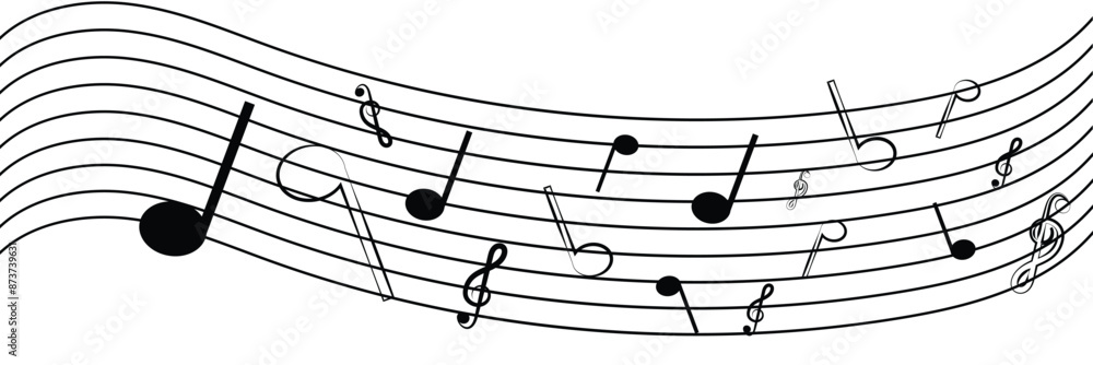 Music Icon. Audio sound media musical Design Elements From Music Staff ...