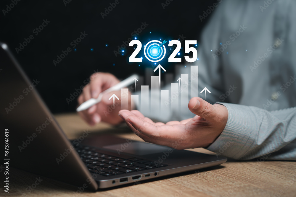 Business target 2025, Graphs statistics analyze business potential ...